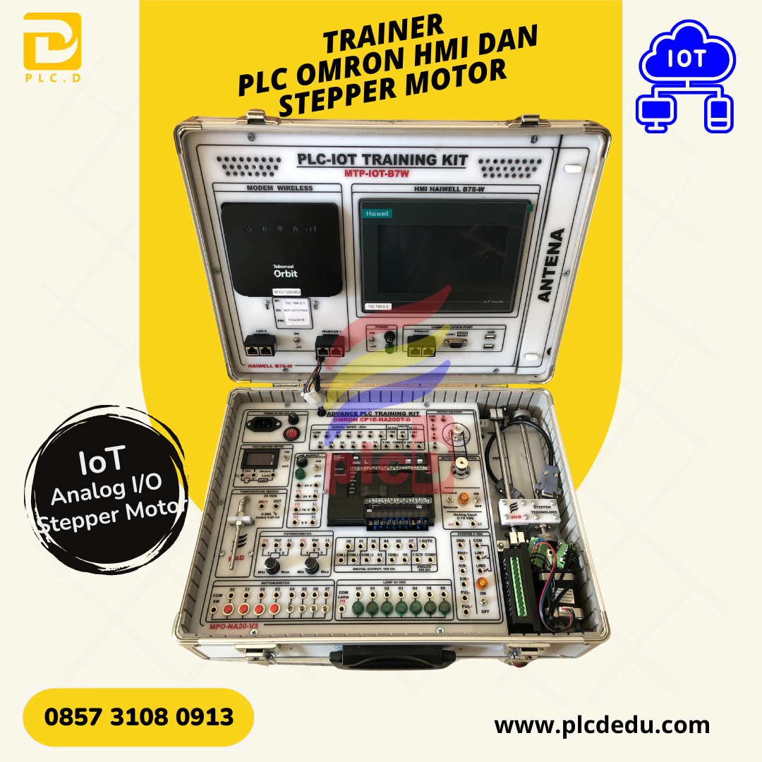 IoT PLC Omron HMI dan Stepper Motor - MINI INDUSTRIAL SYSTEM KONVEYEOR ...